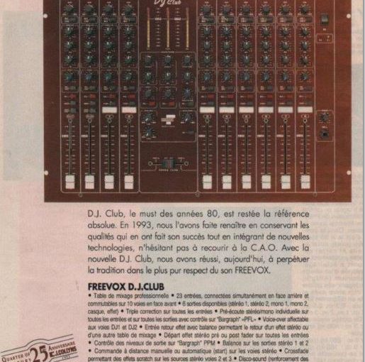 Sono Vintage - Console discothèque Freevox DJ-Club (1993-2003) - Echoretro